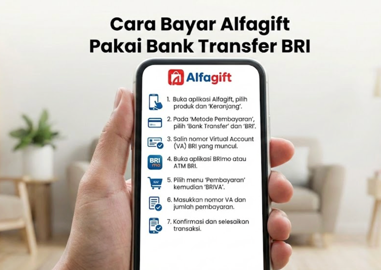 Cara Bayar Alfagift Pakai Bank Transfer BRI: BRImo, ATM, BRIlink - BAMS